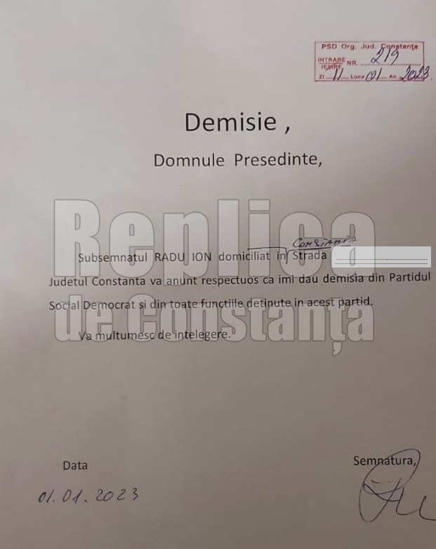 De ce și-a dat demisia Radu Ion din PSD Constanța?! | replicaonline.ro