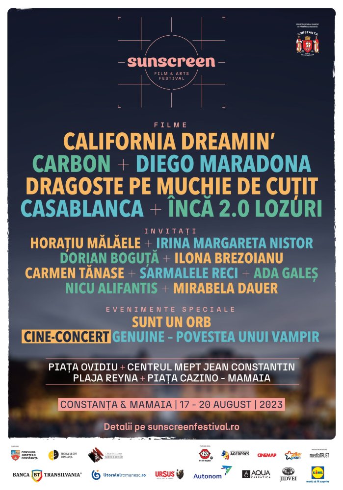 Începe SUNSCREEN Film & Arts Festival 2023! Actorii Dorian Boguță ...