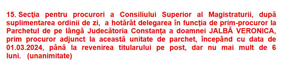 Veronica Jalbă este noul prim-procuror al Parchetului de pe lângă Judecătoria Constanța ...