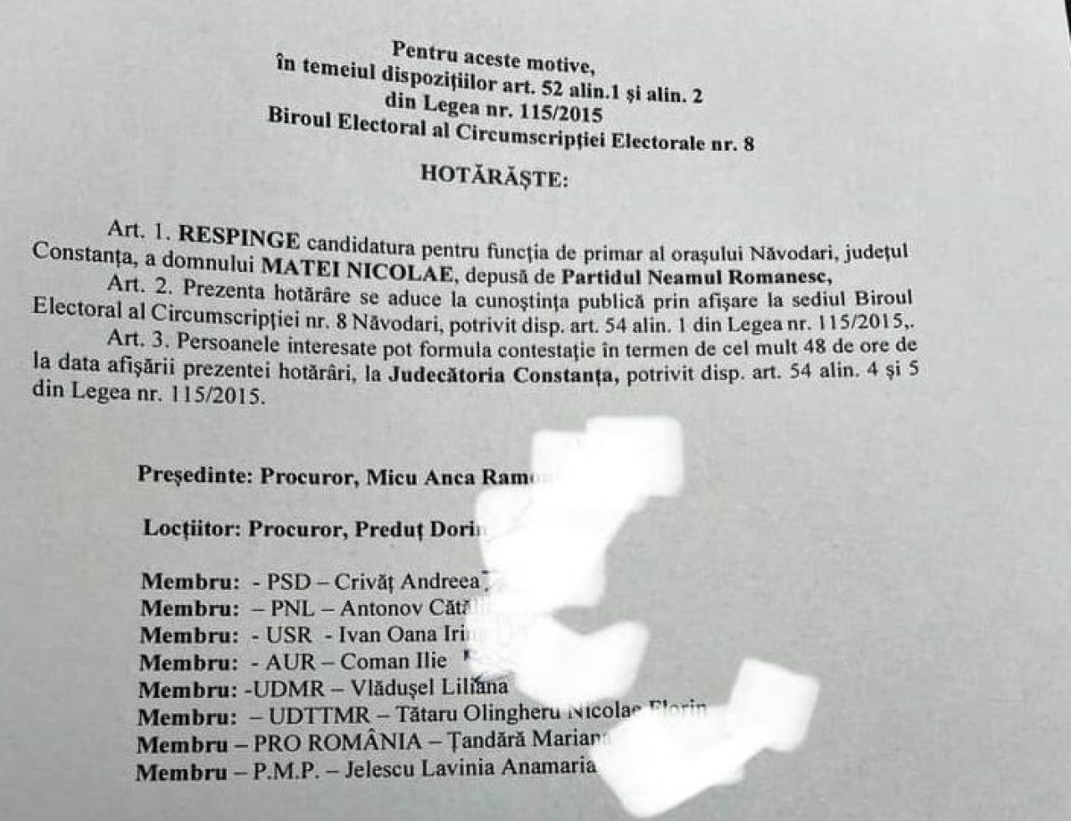 Candidatura lui Nicu Matei, la Primăria Năvodari, respinsă și de ...
