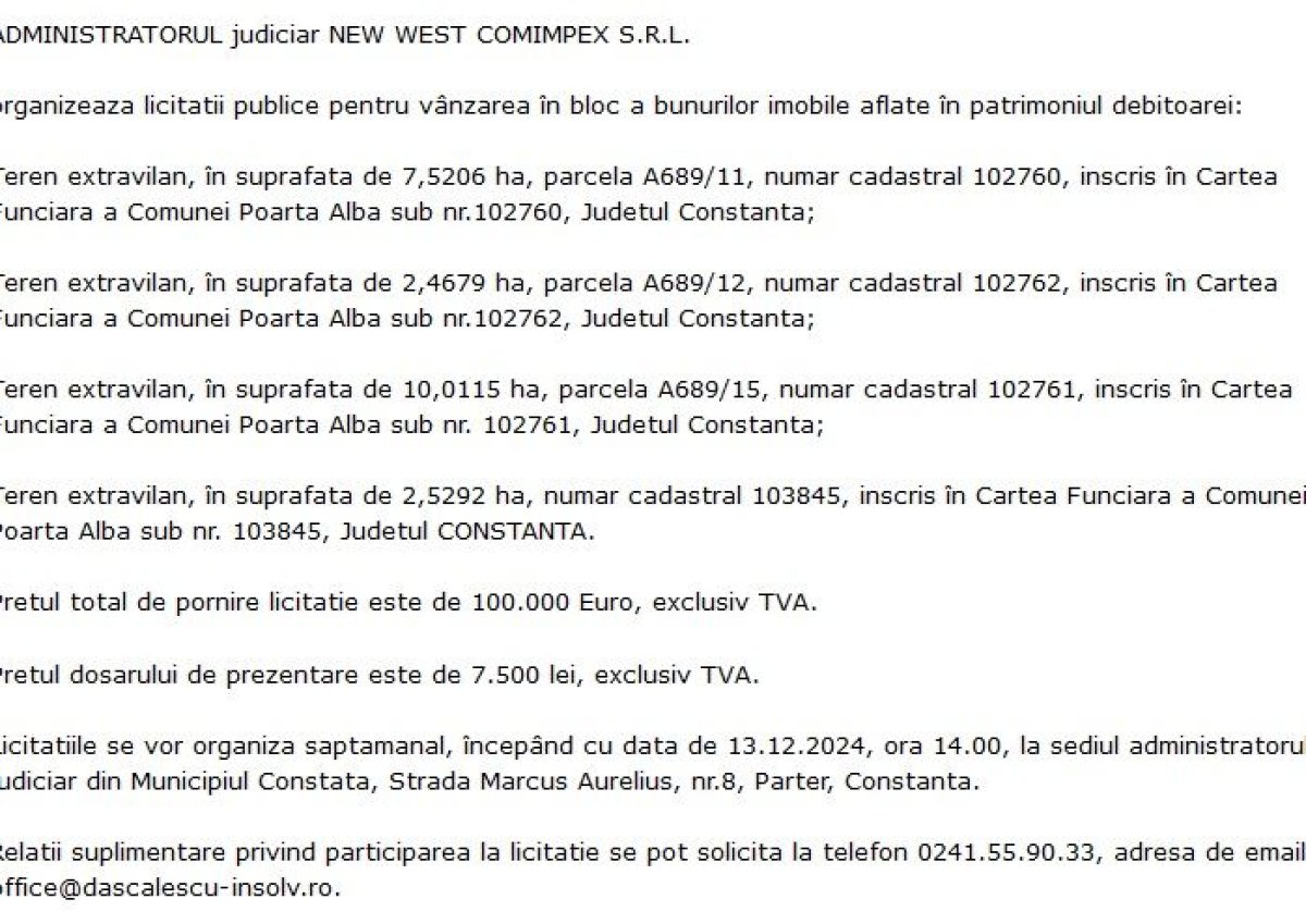 Nassar Ghaleb rămâne fără patru terenuri din Poarta Albă, din cauza ...