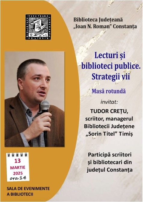 Tudor Crețu prezent la "Lecturi și biblioteci publice" de la Biblioteca Județeană | replicaonline.ro