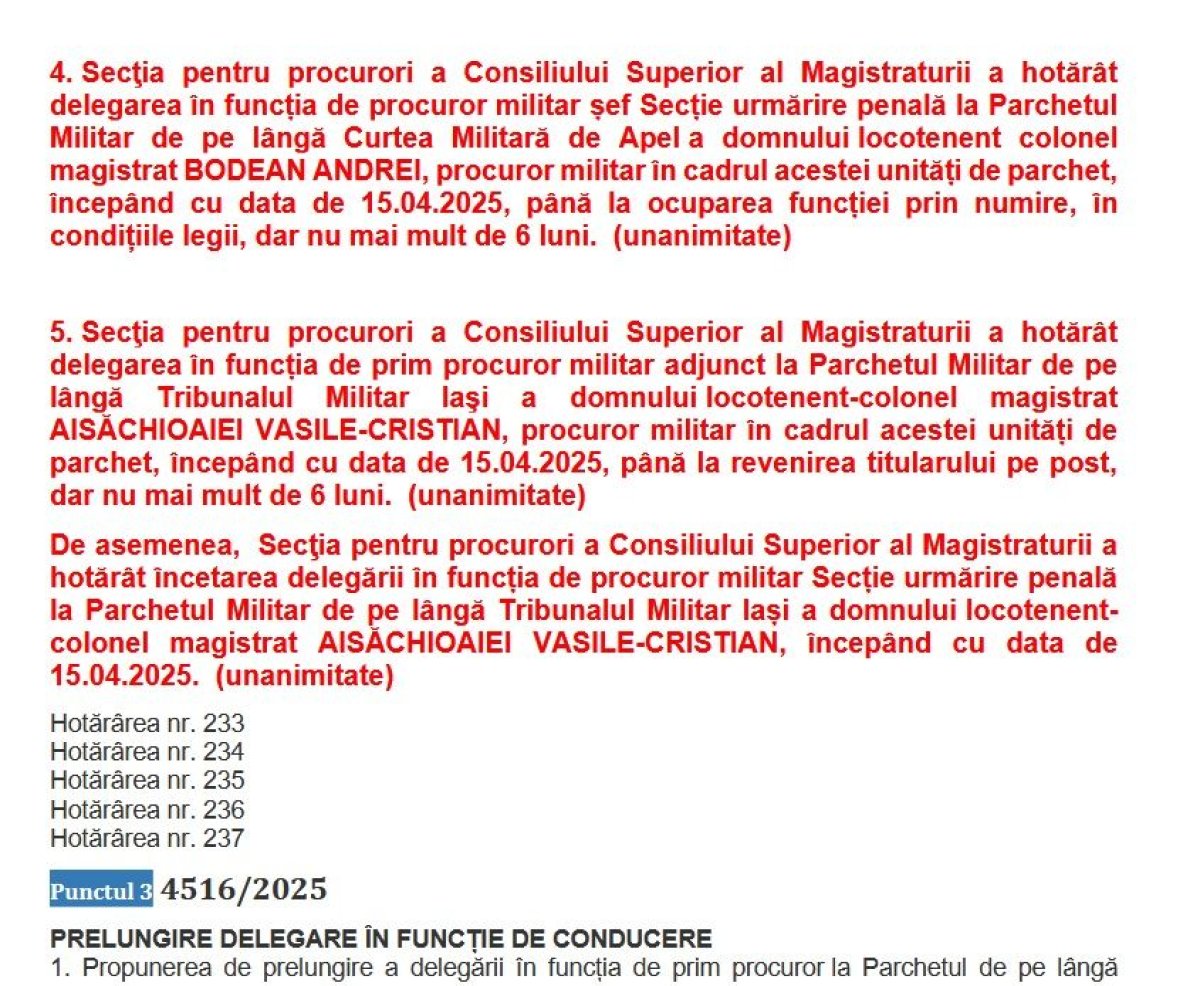 Andrei Bodean este noul șef al Secției urmărire penală a Parchetului de pe lângă Curtea Militară ...