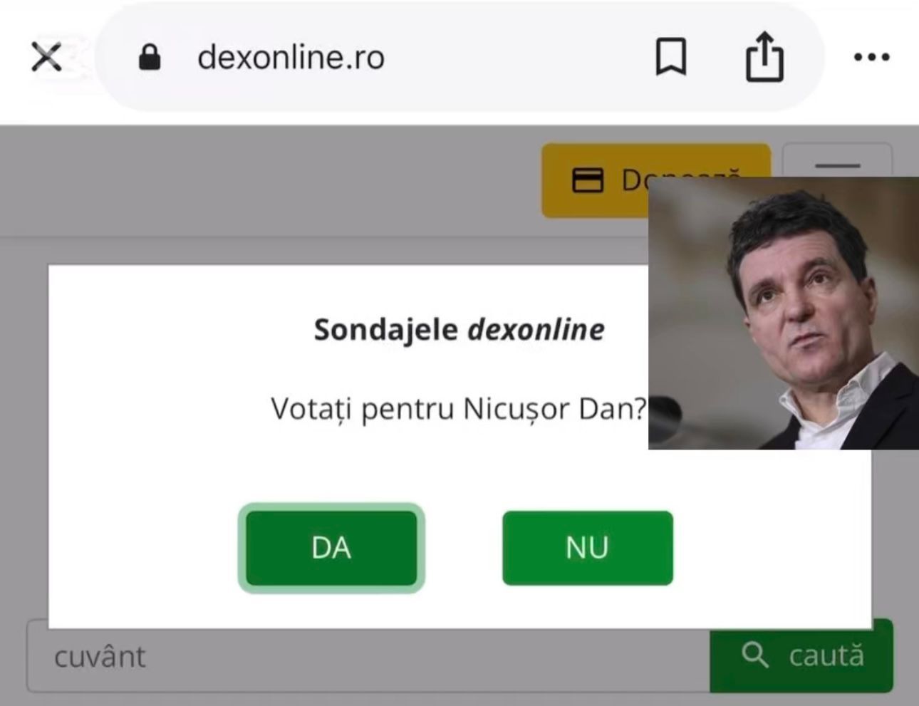 Dexonline a intrat în campania electorală de partea lui Nicușor Dan, fără cod de mandatar ...