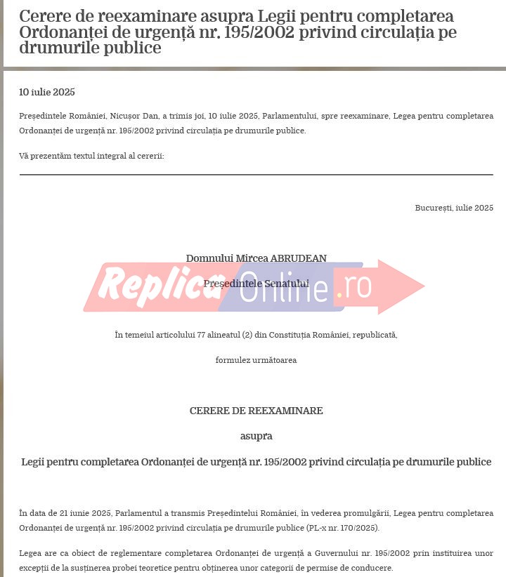 Legea pentru obținerea mai ușor a permisului de conducere, trimisă înapoi de Nicușor Dan în ...