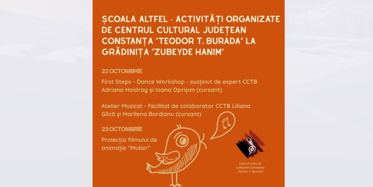 Centrul Cultural „Teodor Burada” aduce creativitatea în școlile mici ...