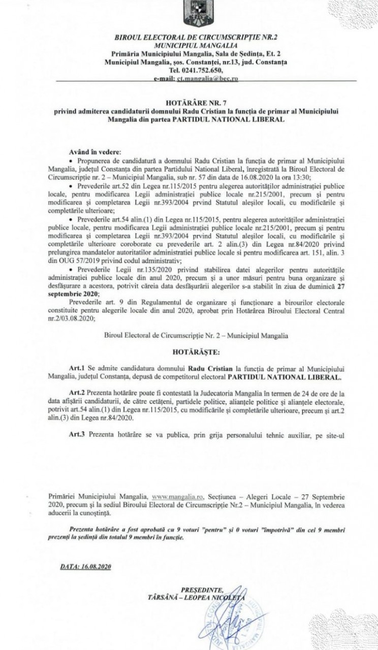 PNL Mangalia susține candidatura lui RADU CRISTIAN pentru un nou mandat ...