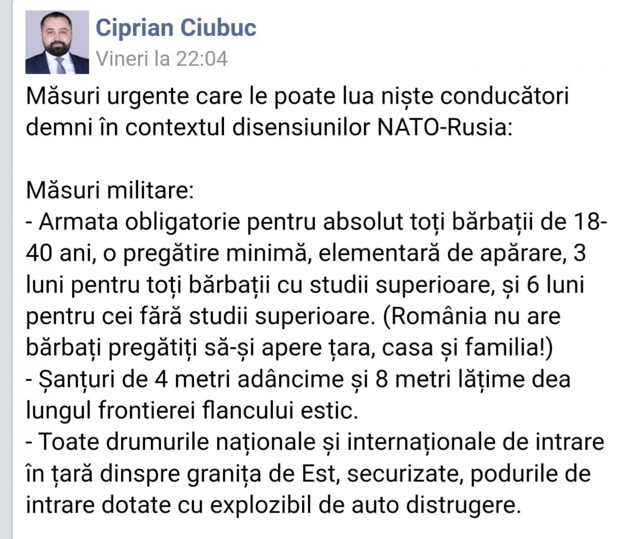 Deputatul Ciubuc, de la AUR, se laudă că știe strategie militară, dar ...