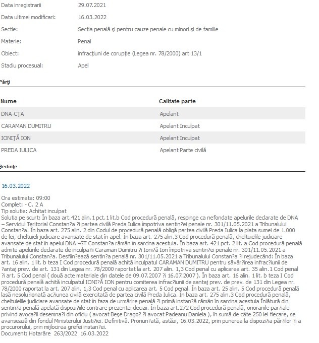 Ion Ioniță, fostul primar din Agigea, achitat definitiv în dosarul de ...