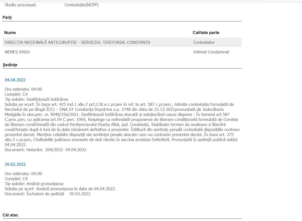 Radu Nemeș rămâne în închisoare pentru că nu s-a îndreptat și nu ...