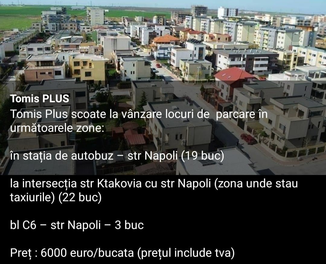 Locuitorii din Tomis Plus s-au săturat de prețurile mari la parcări ...